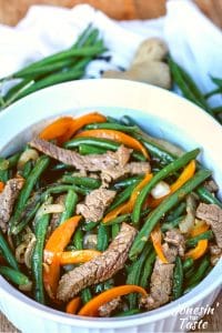 Cantonese Style Black Pepper Beef with Green Beans - Jonesin' For Taste