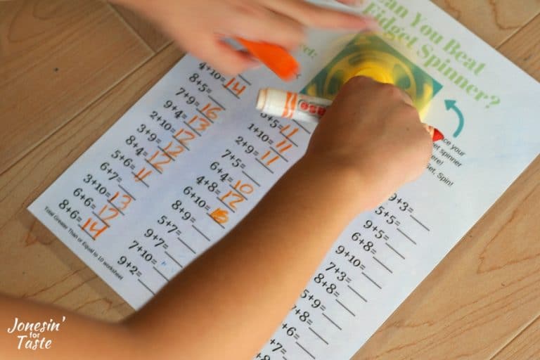 Fidget Spinner Addition Worksheets - Jonesin' For Taste