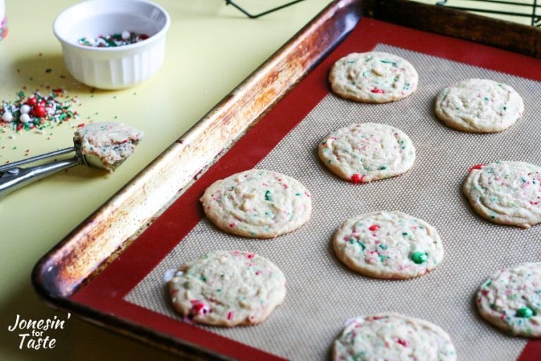 Christmas Sprinkle Pudding Cookies - Jonesin' For Taste