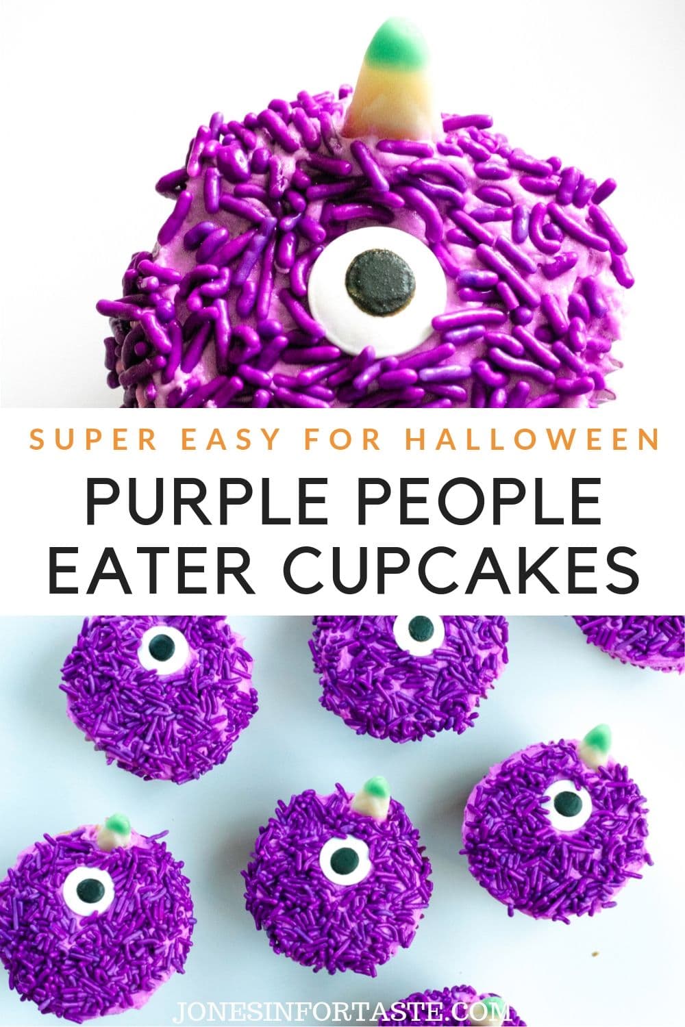 Purple People Eater Halloween Cupcakes - Jonesin' For Taste